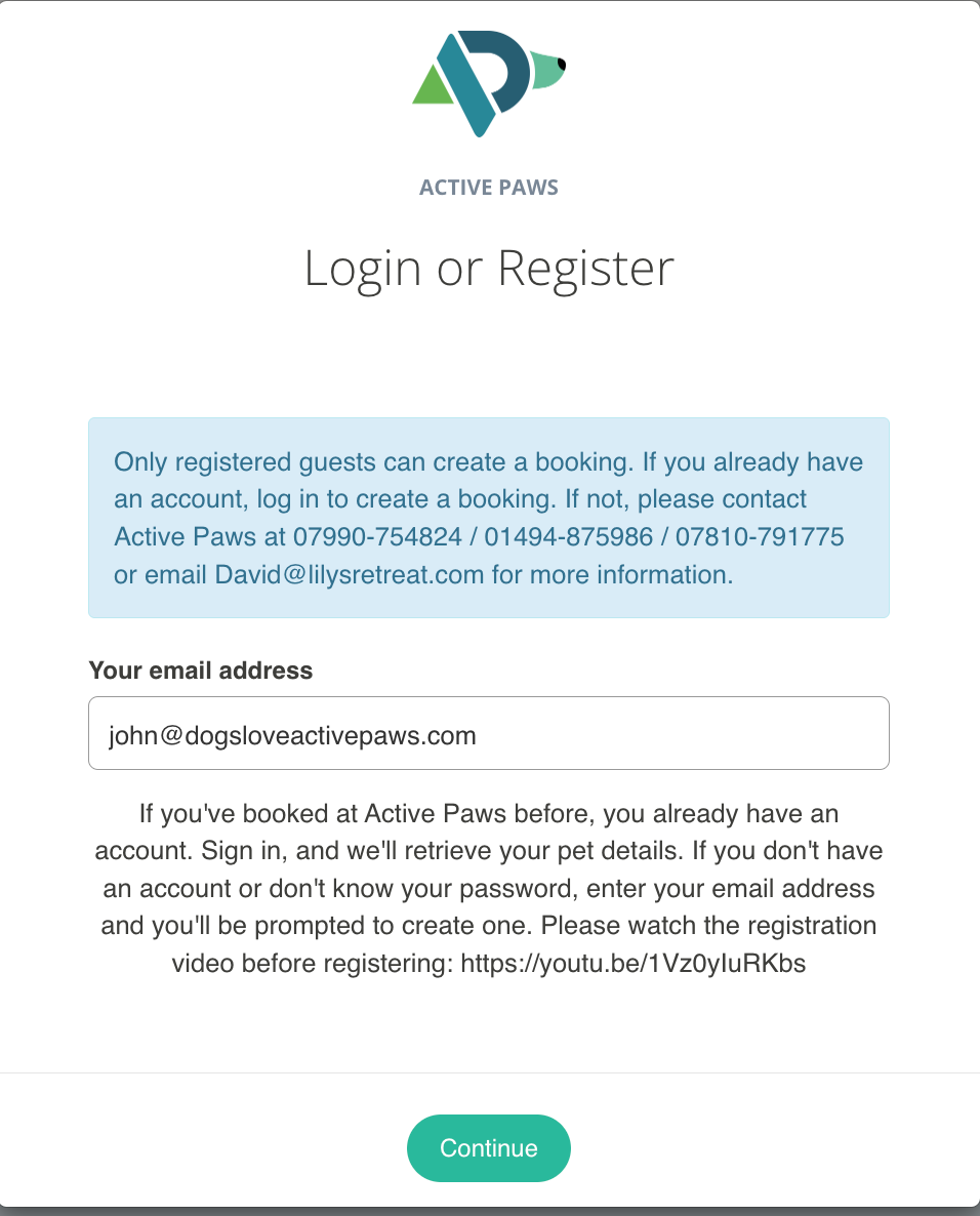 Active Paws Registration - Active Paws